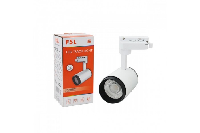 โคมแทรคไลท์ FSL-TRACK-LIGHT-12W-WH แสงขาวและแสงวอร์มไวท์