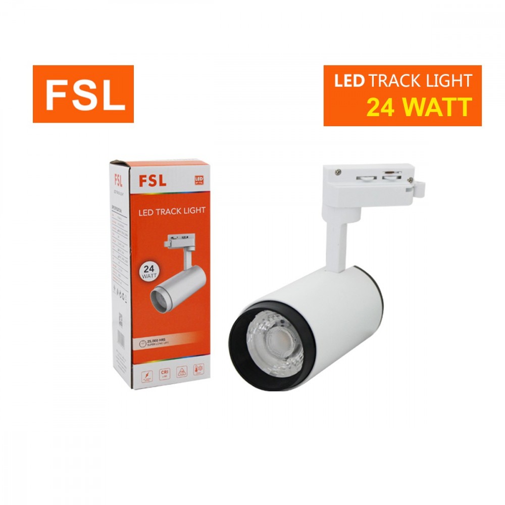 โคมแทรคไลท์ FSL-TRACK-LIGHT-24W-WH แสงขาวและแสงวอร์มไวท์